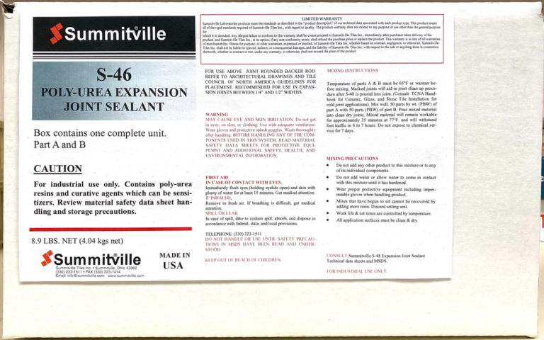 Grouting - Chemical Resistance Products - Summitville